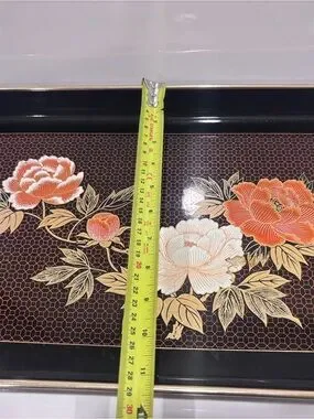 Accents | Vintage Japanese Lacquer Tray Floral Design Made In Japan 19 ...
